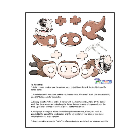 Zooquarium Sea Otter Puppet Cut-Out Sheet – Mike Bennett Studios